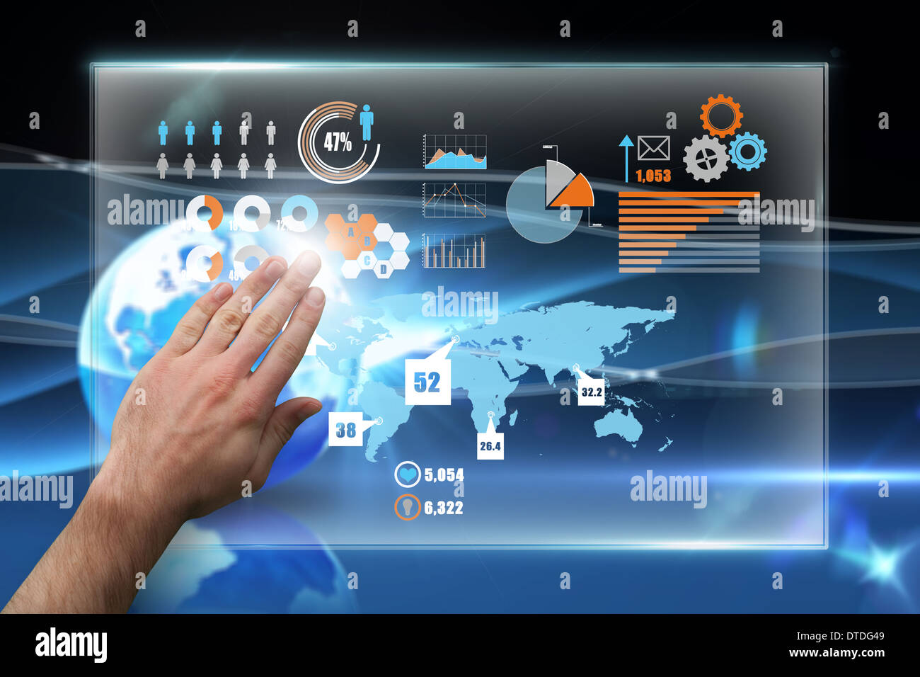 Hand presenting graph design hi-res stock photography and images - Alamy