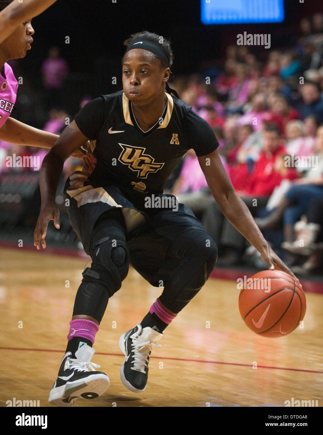 Piscataway, New Jersey, USA. 15th Feb, 2014. UCF's guard Andrea Hines ...