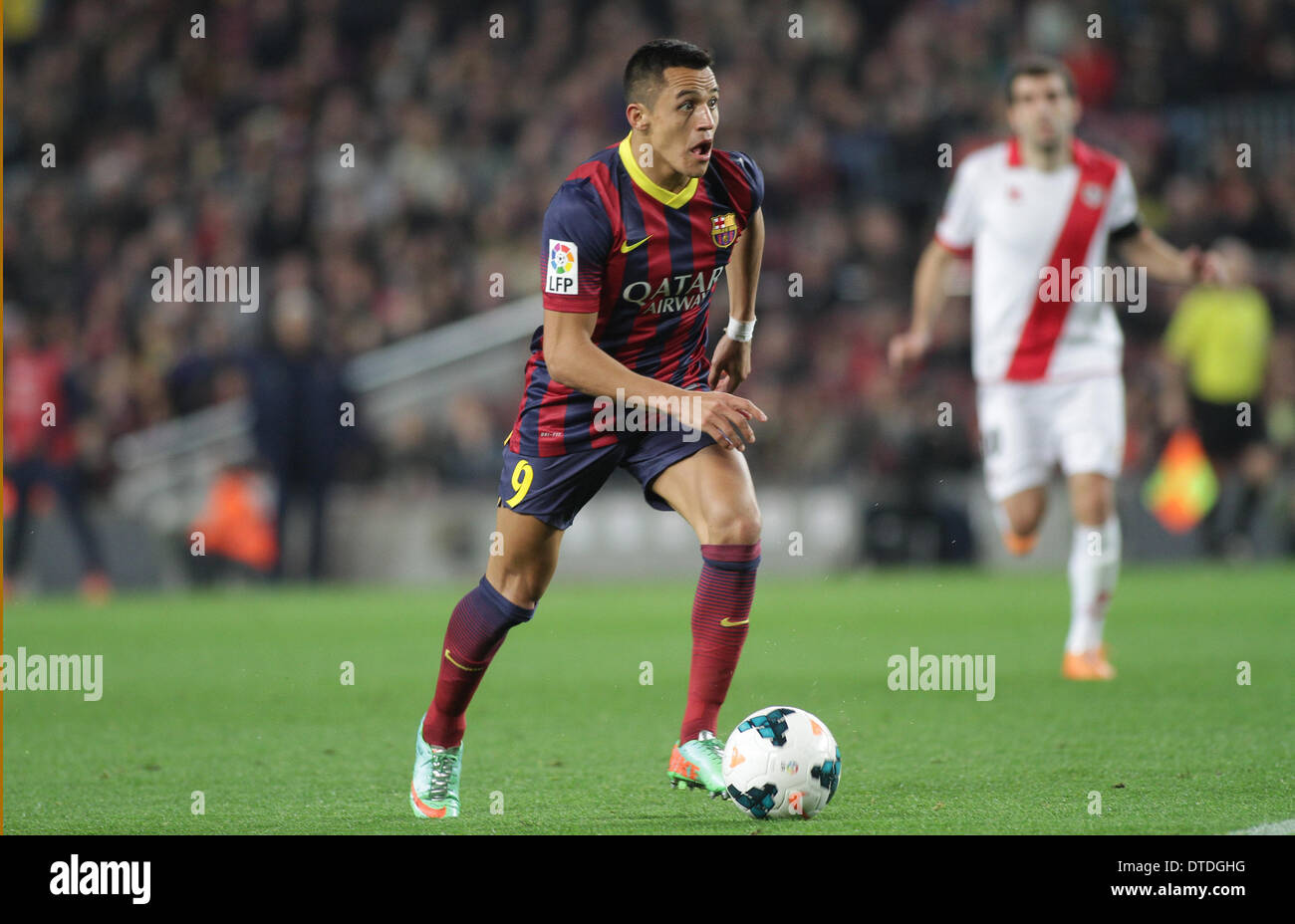 Barcelona, Spain. 15th Feb, 2014. Alexis during the Spanish La Liga ...