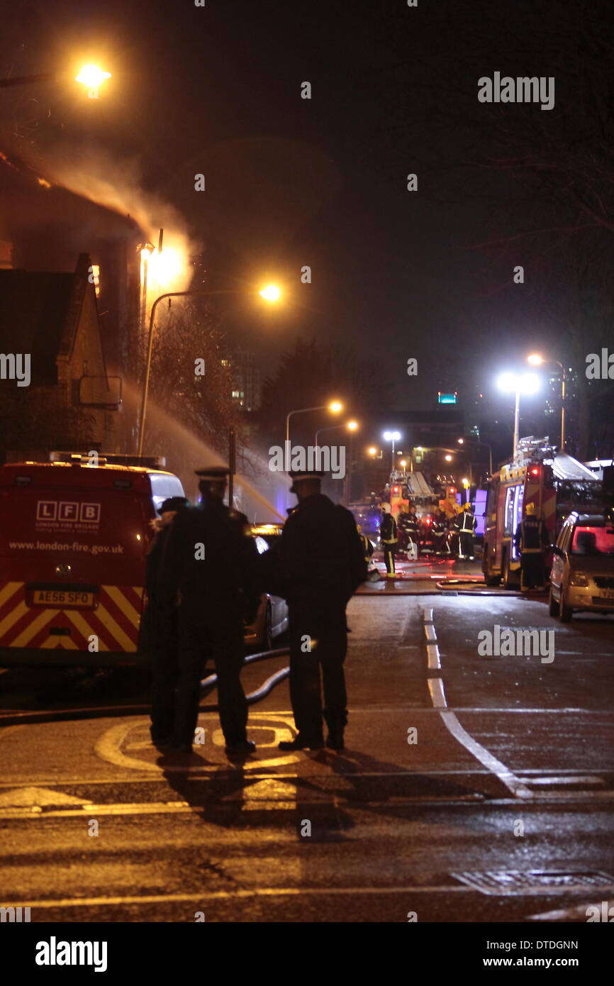 Firefighters scene fire in canning town hi-res stock photography and ...