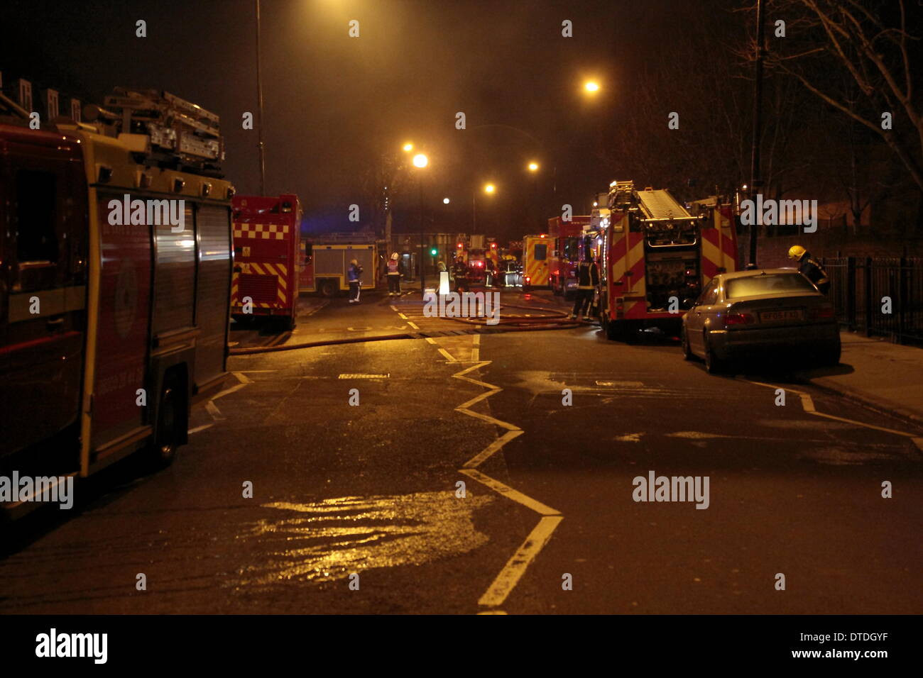 Firefighters scene fire in canning town hi-res stock photography and ...