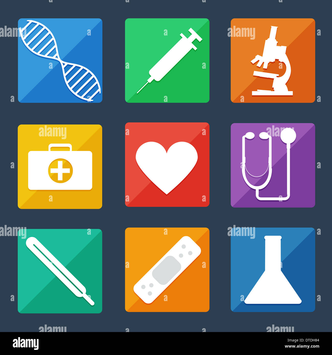 Medical Icons Flat UI Stock Photo - Alamy