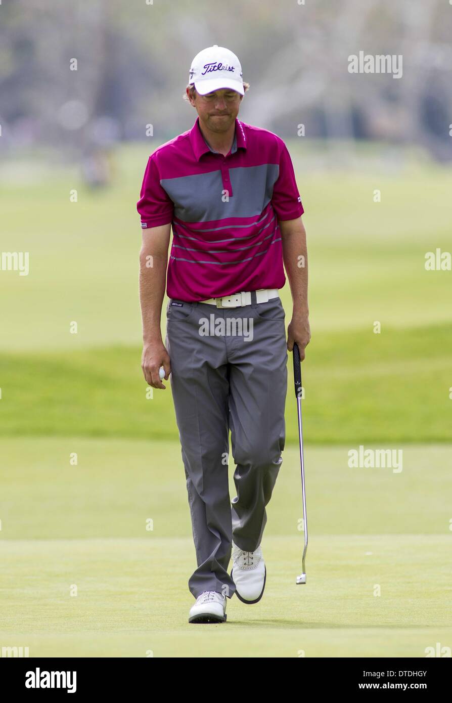 Los Angeles, California, USA. 15th Feb, 2014. Bryce Molder reacts to ...