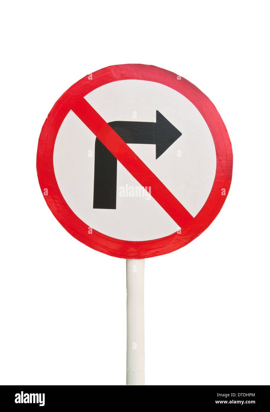 Signs, Do not turn right isolated on white background Stock Photo - Alamy