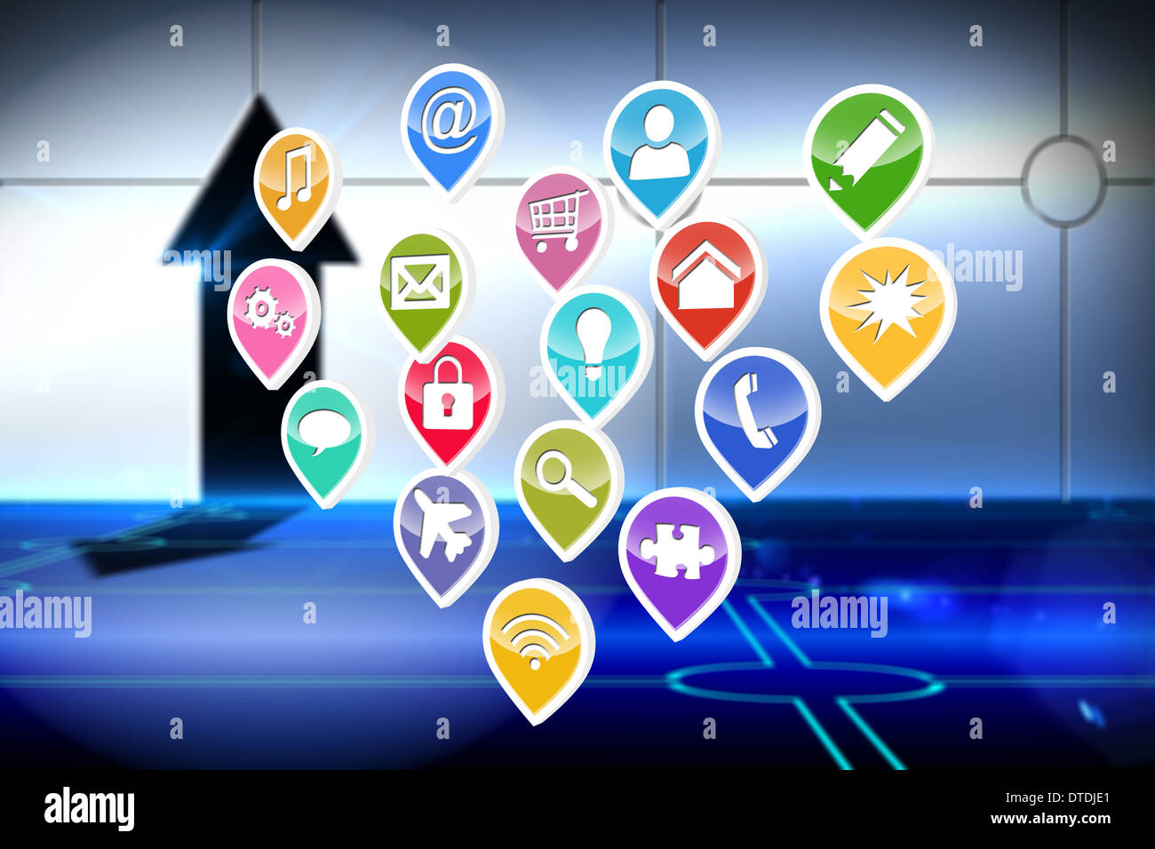Composite image of colourful computer applications Stock Photo - Alamy