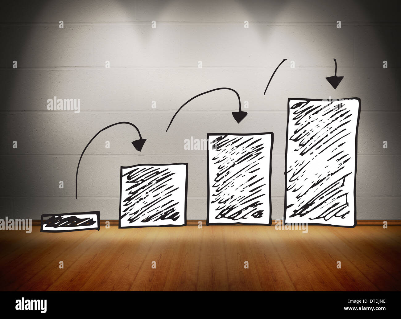 Composite image of bar chart doodle Stock Photo - Alamy