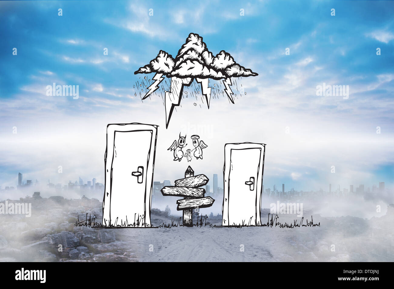 Composite image of decision making doodle Stock Photo - Alamy