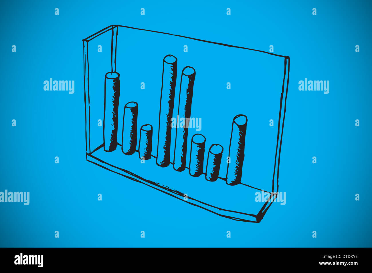 Composite image of bar chart doodle Stock Photo - Alamy