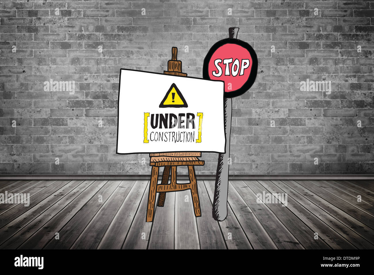 Composite image of under construction doodle Stock Photo - Alamy