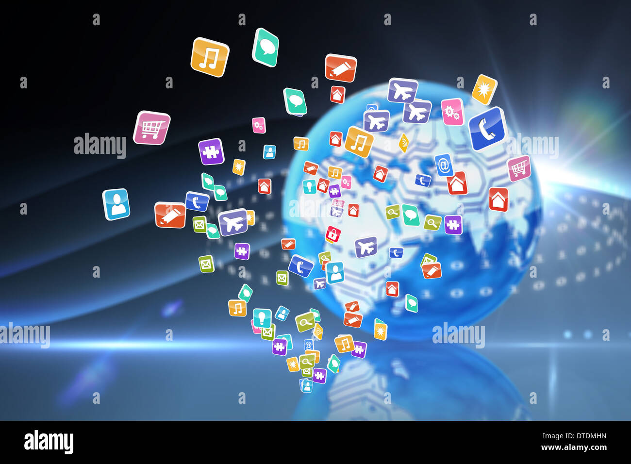 Composite image of colourful computer applications Stock Photo - Alamy