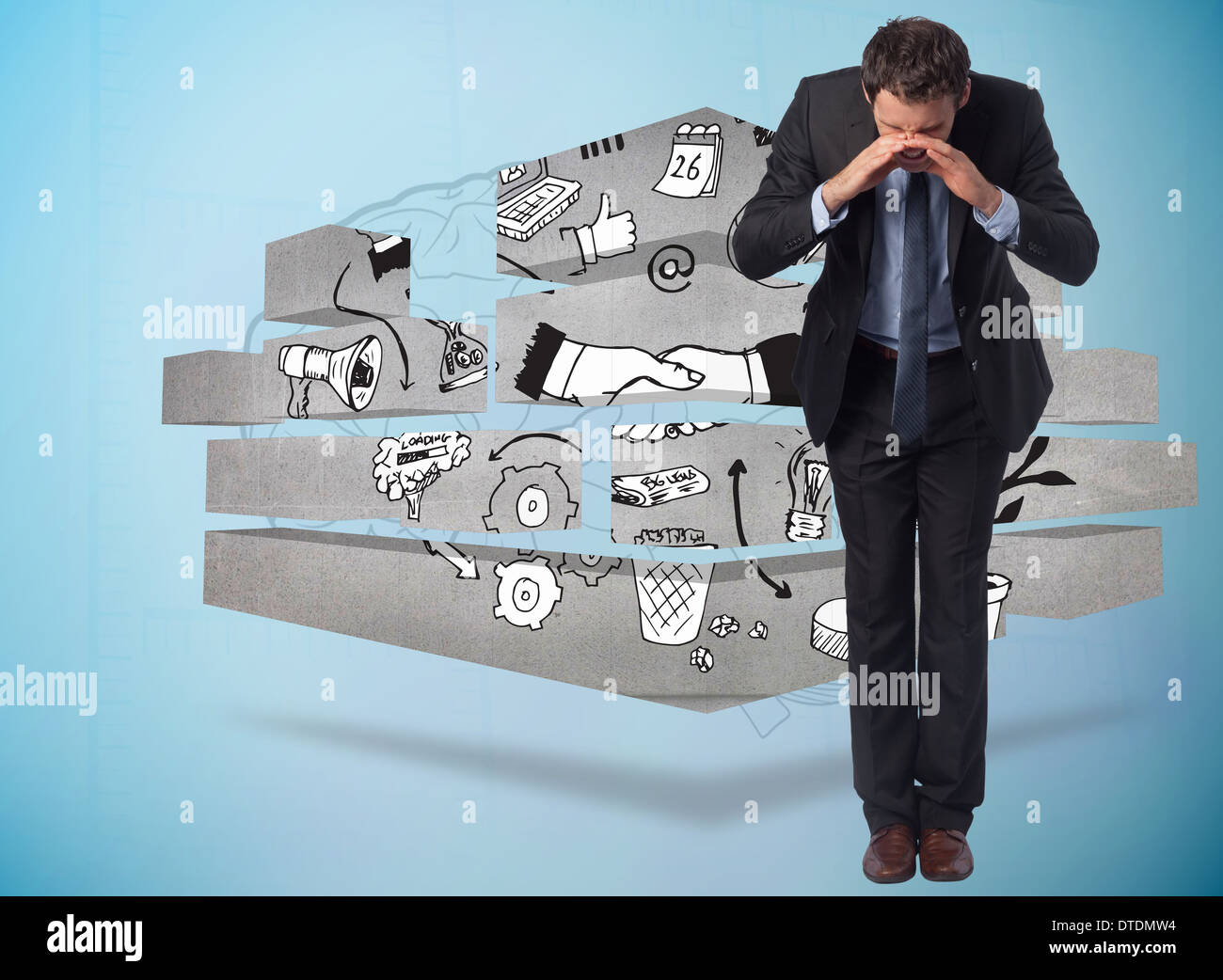 Composite image of shouting businessman Stock Photo - Alamy