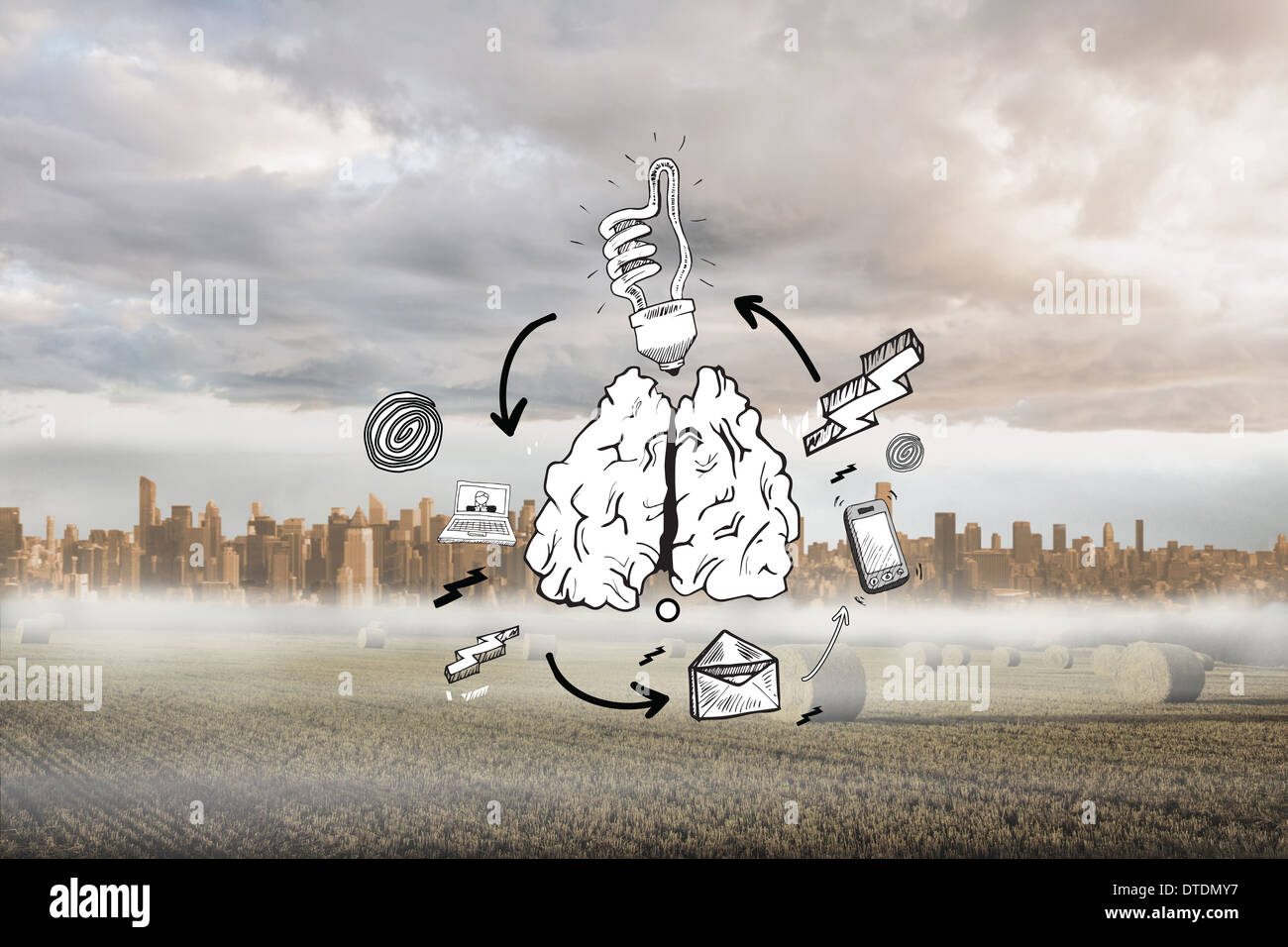 Composite image of idea flowchart doodle Stock Photo - Alamy