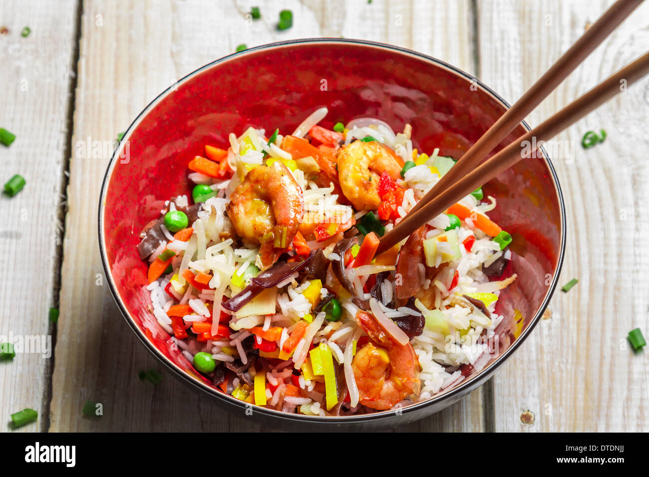 Chinese mix vegetables and rice Stock Photo - Alamy