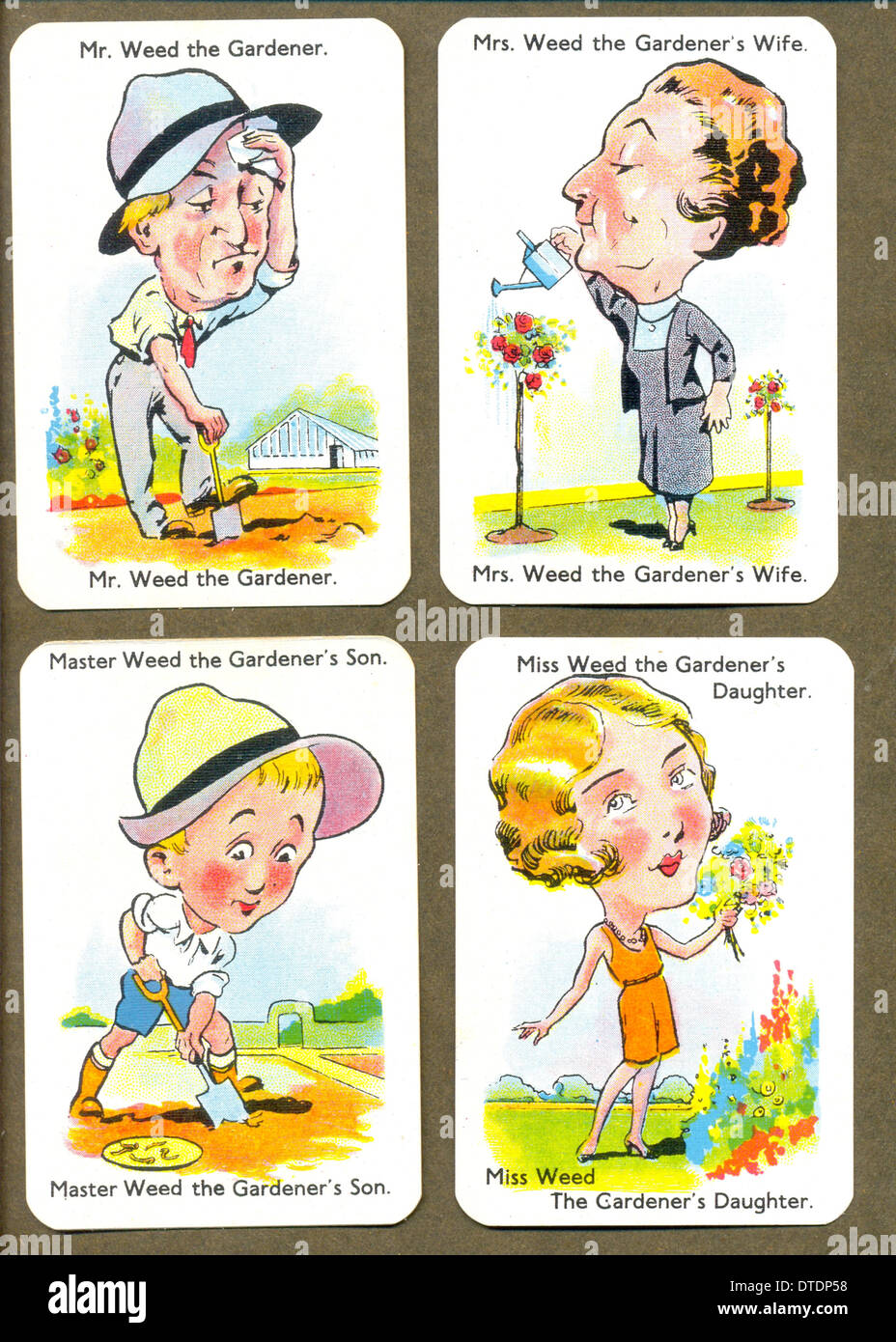 The Weed family from the playing card game Happy Families Stock Photo ...