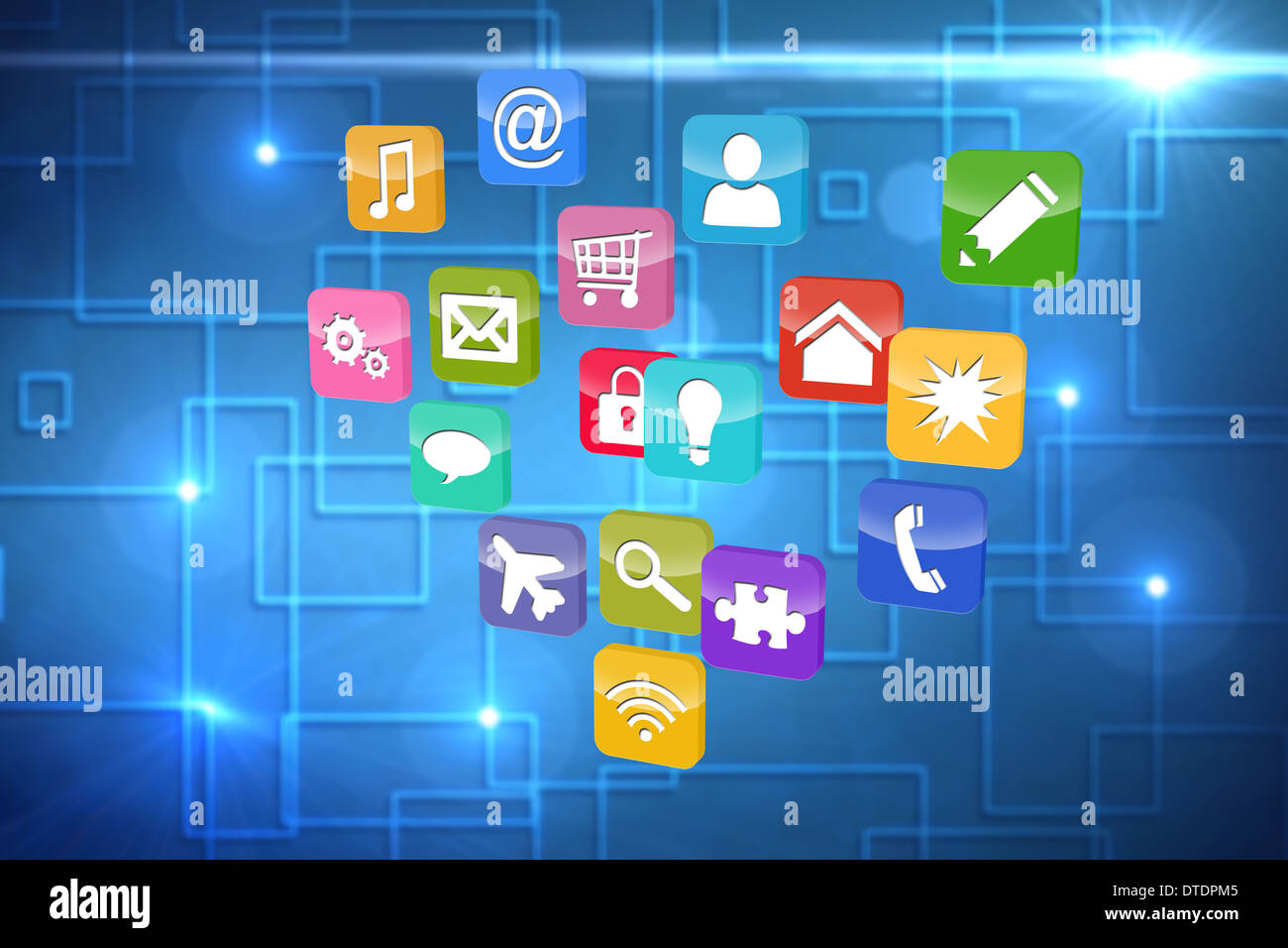 Composite image of colourful computer applications Stock Photo - Alamy