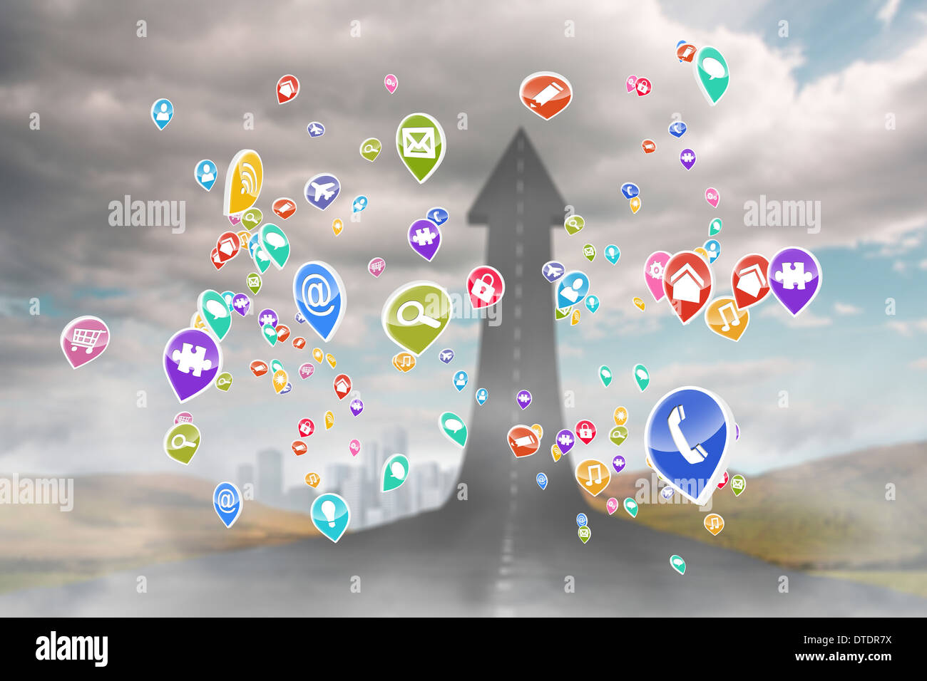 Composite image of colourful computer applications Stock Photo - Alamy