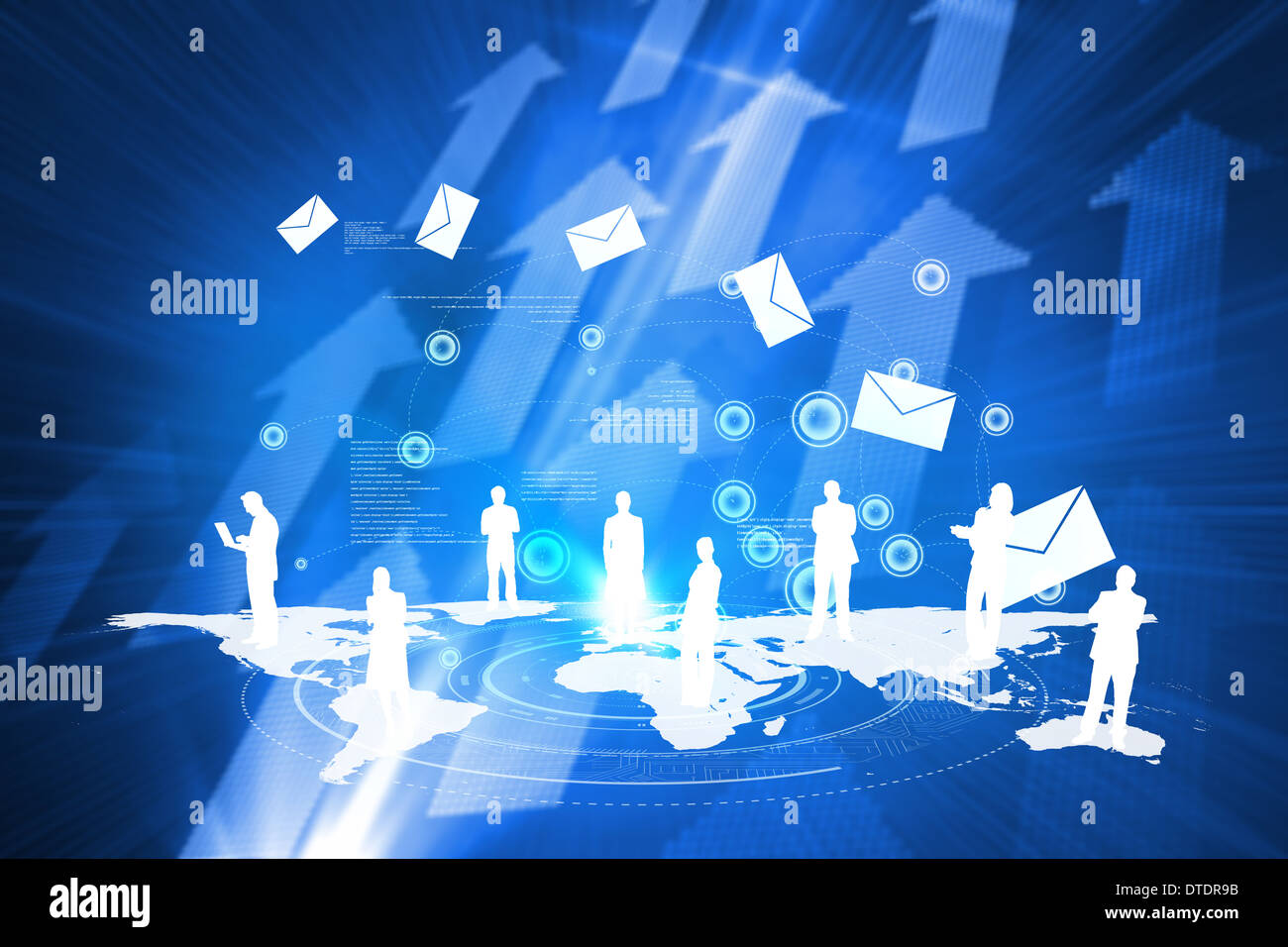 Composite image of email communication background Stock Photo - Alamy