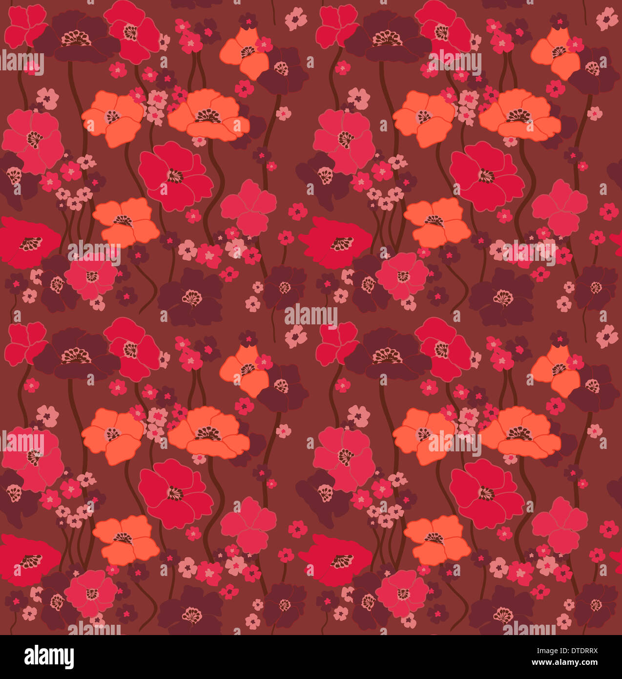Floral wallpaper. Seamless. Vector illustration Stock Photo - Alamy