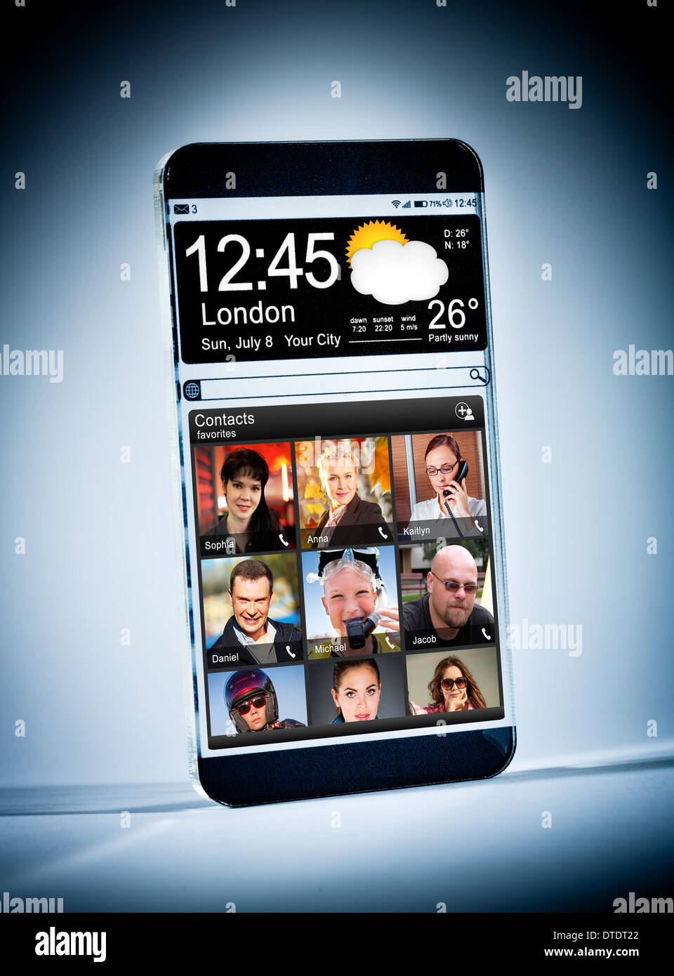 Smartphone with a transparent display Stock Photo - Alamy