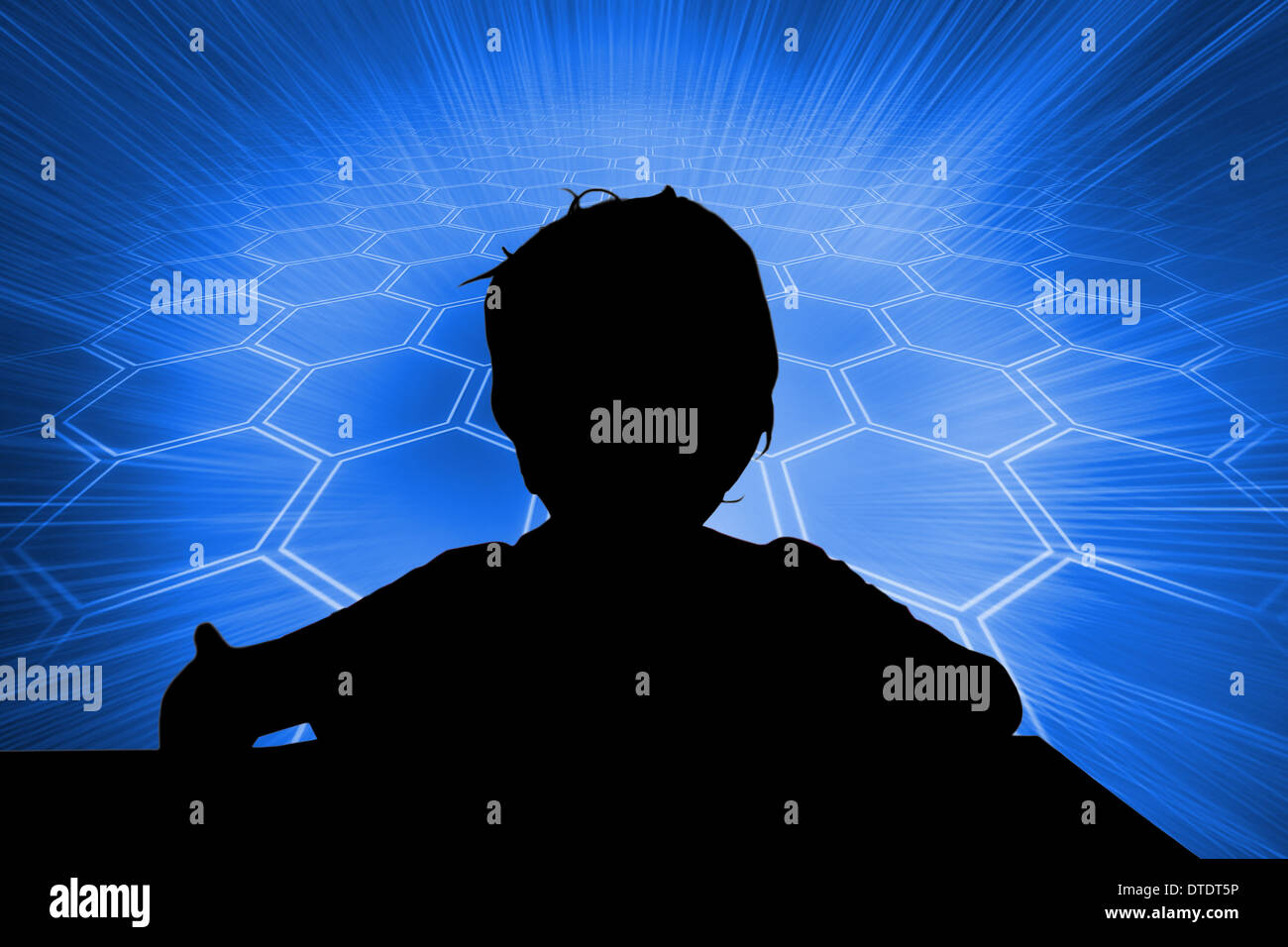 Composite image of background with blue hexagons Stock Photo - Alamy