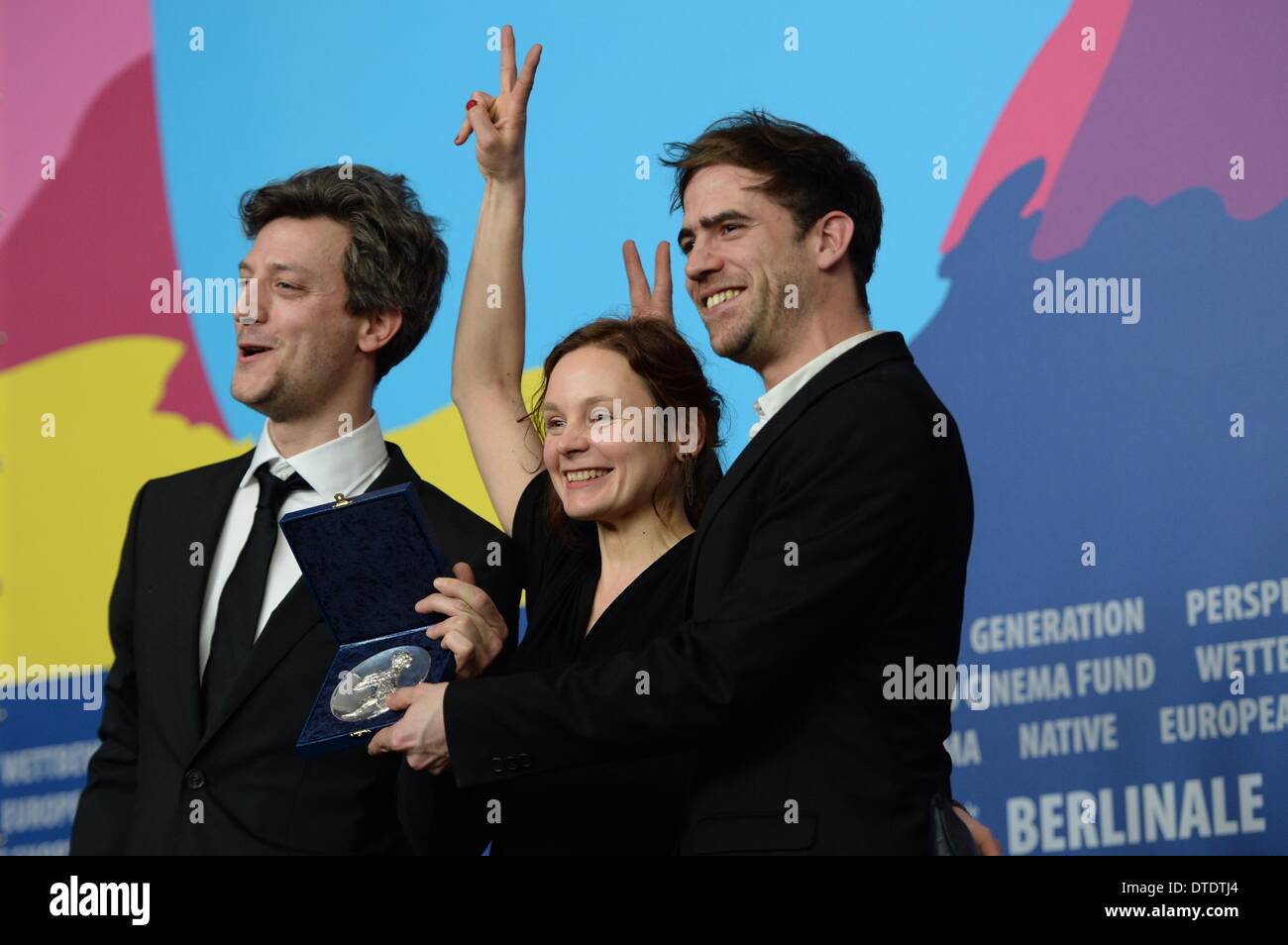 Berlin, Germany. 15th Feb, 2014. Director Guillaume Cailleau (L-R ...