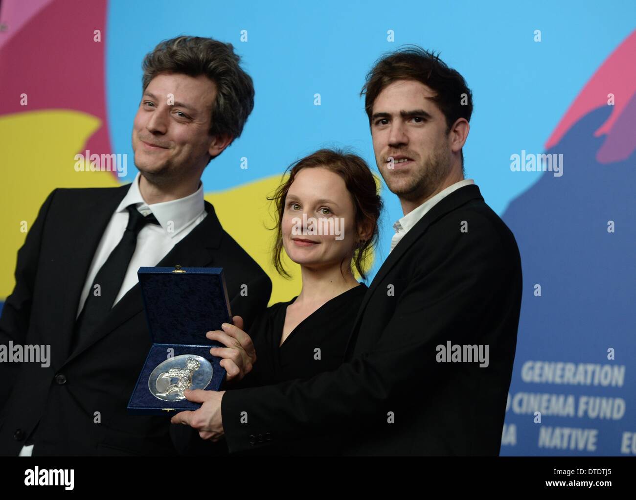 Berlin, Germany. 15th Feb, 2014. Director Guillaume Cailleau (L-R ...