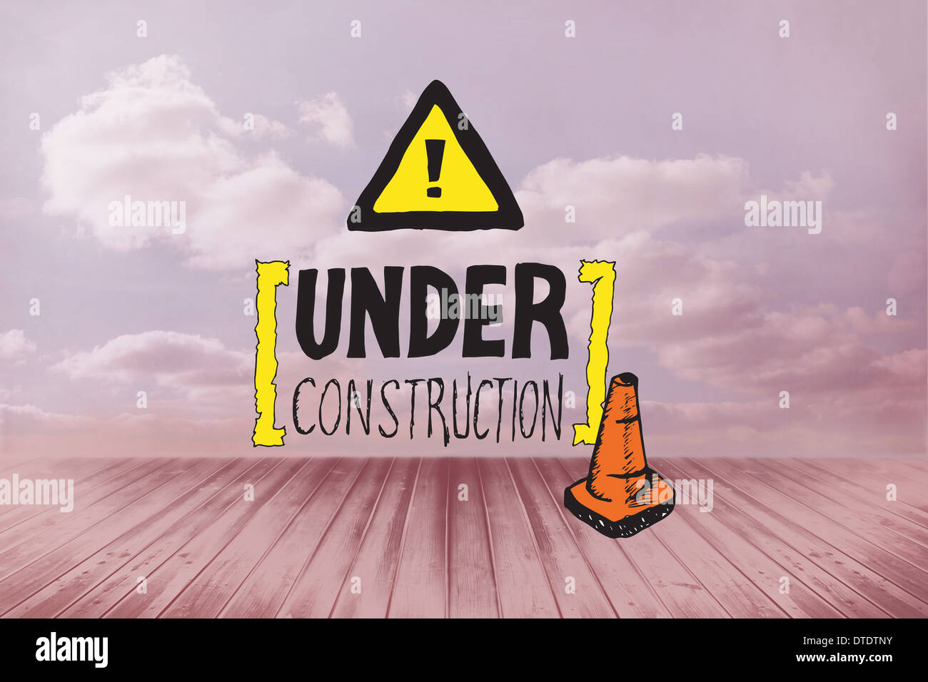 Composite image of under construction doodle Stock Photo - Alamy