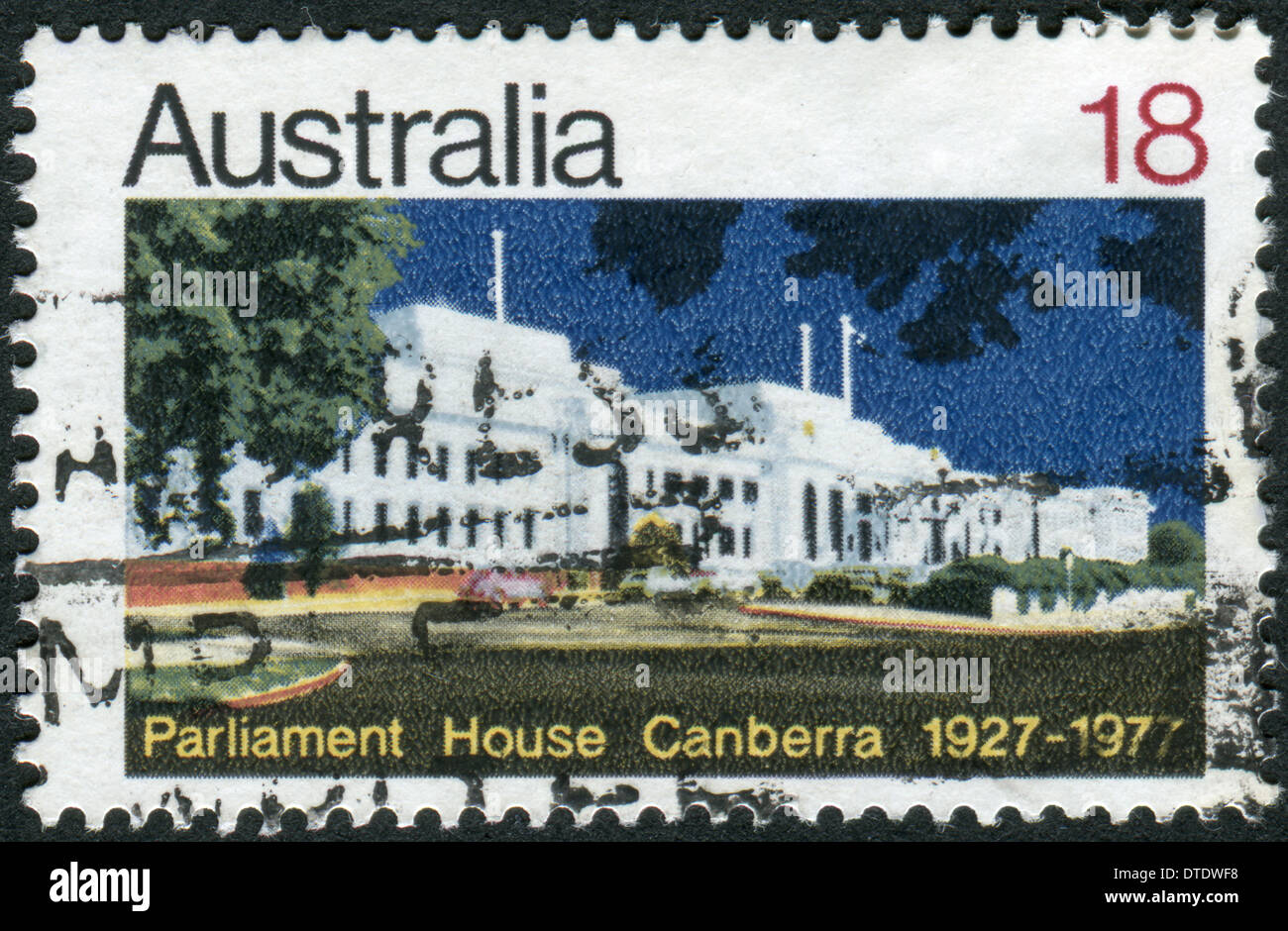 Postage stamp printed in Australia, dedicated to the 50th anniversary ...