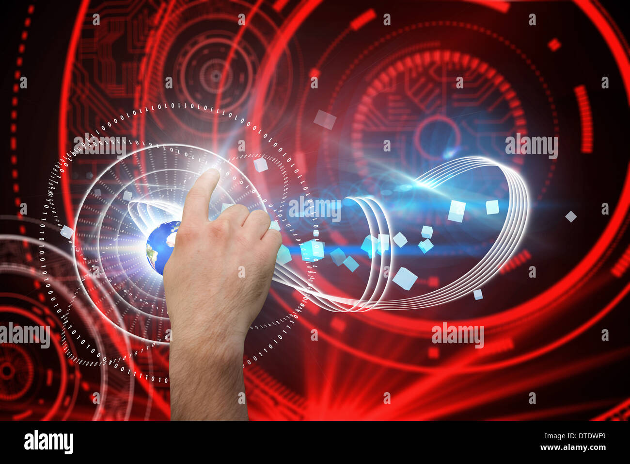 Fingers pointing blue and red hi-res stock photography and images - Alamy