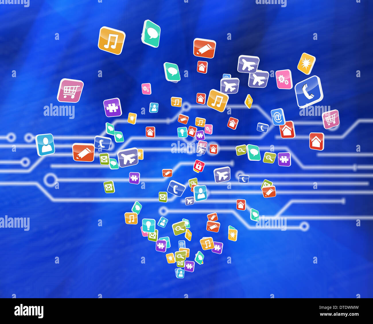 Composite image of colourful computer applications Stock Photo - Alamy