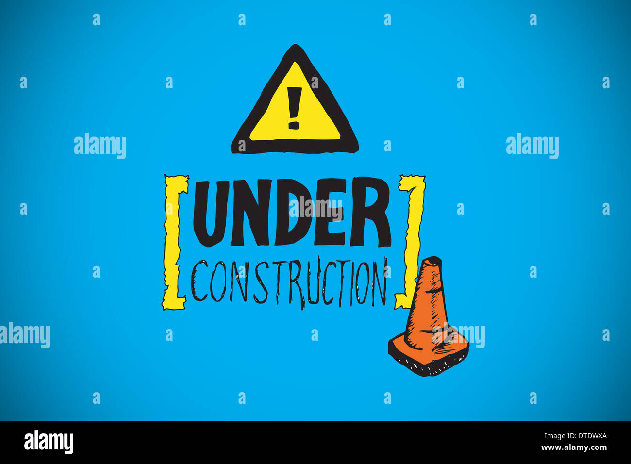 Composite image of under construction doodle Stock Photo - Alamy