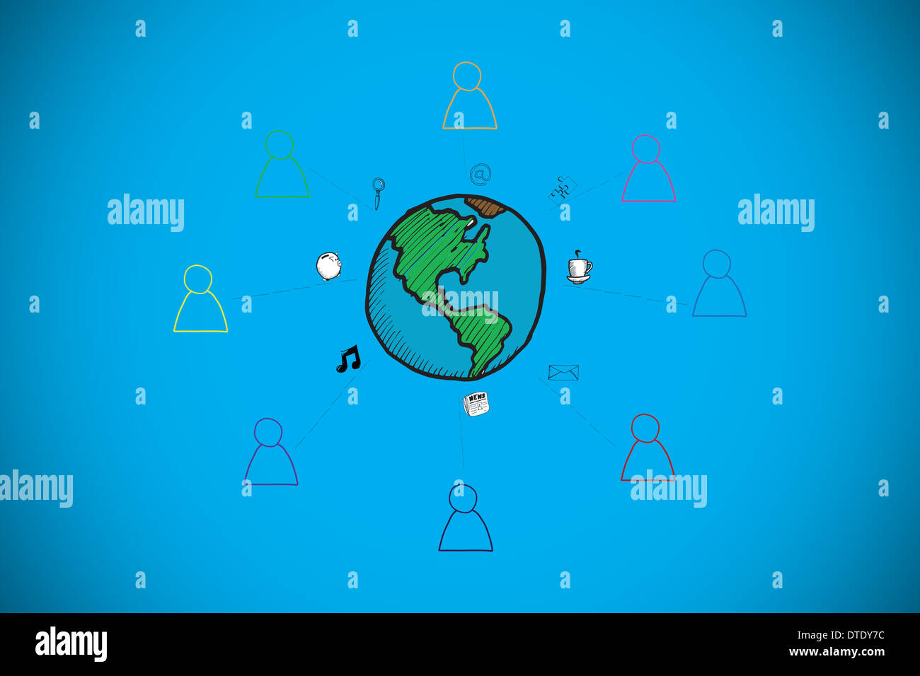 Composite image of global community doodle Stock Photo - Alamy