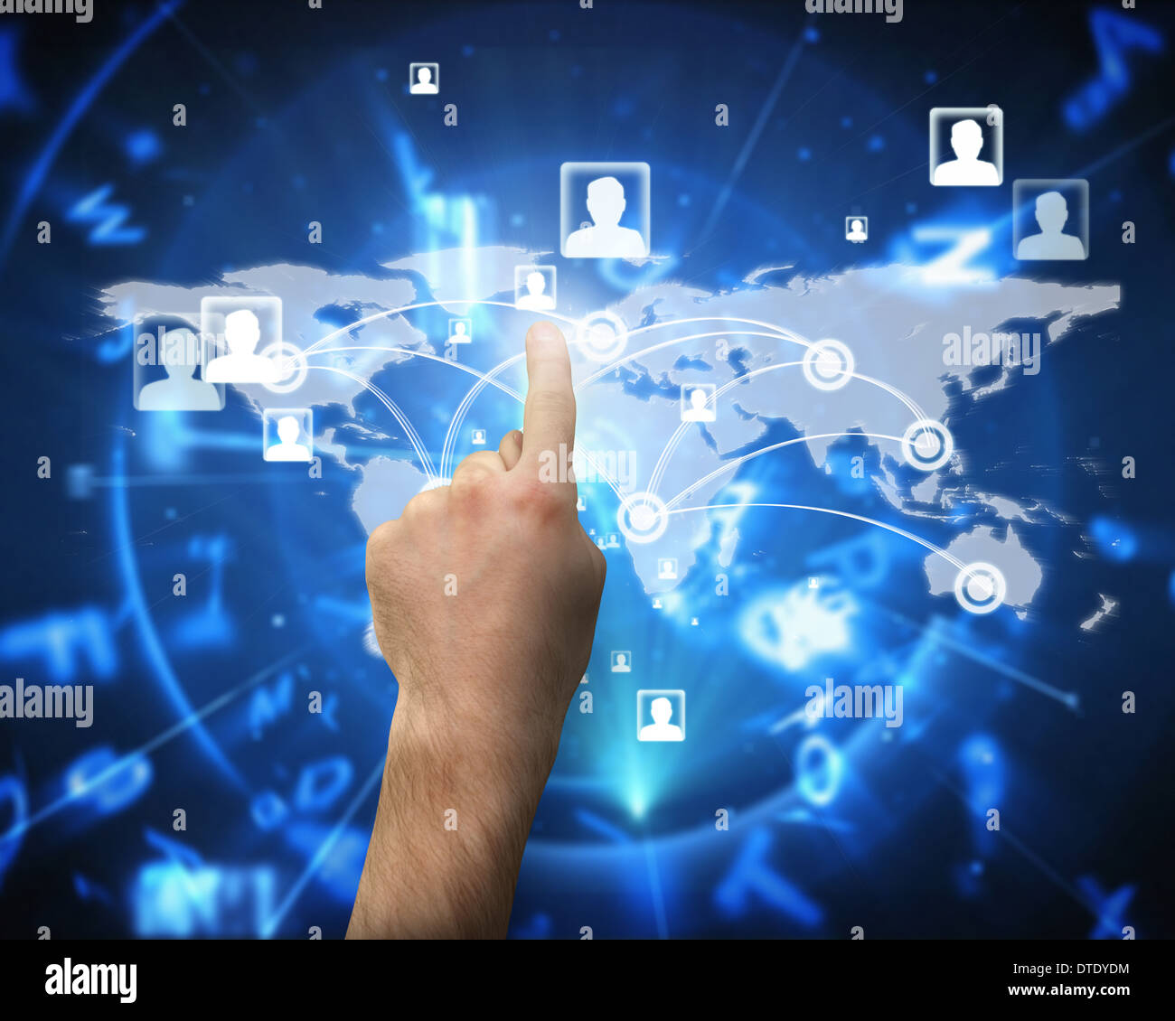 Composite image of hand pointing Stock Photo - Alamy