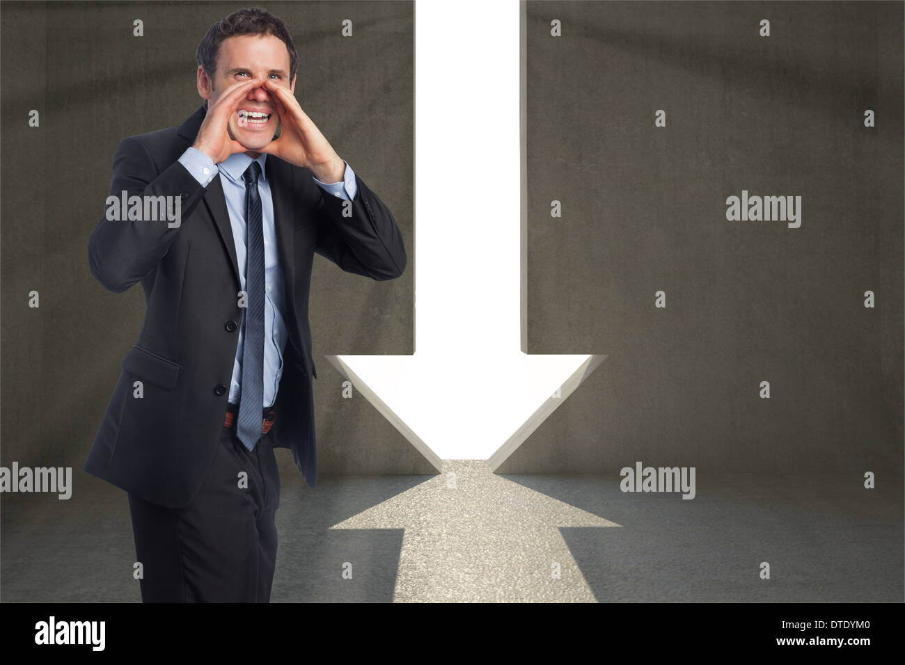 Businessman shouting and pointing hi-res stock photography and images ...