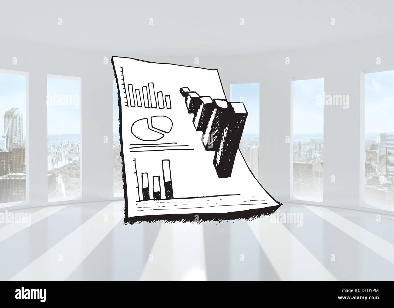 Composite image of data analysis doodle Stock Photo - Alamy