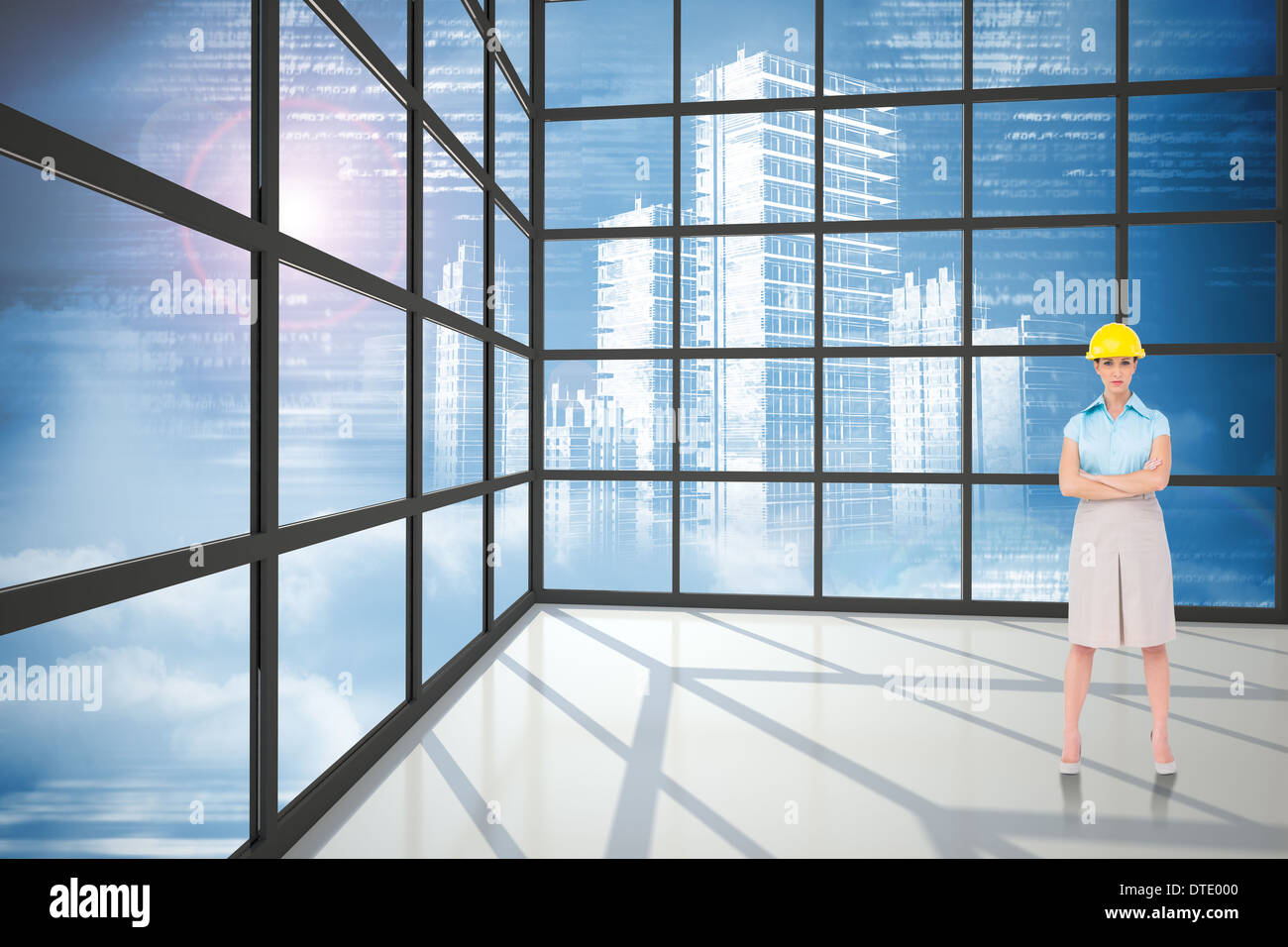 Serious pretty architect posing hi-res stock photography and images - Alamy