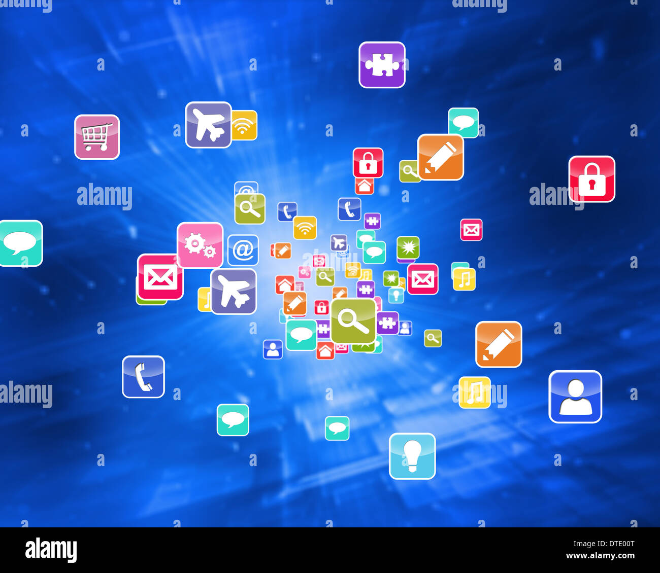 Composite image of colourful computer applications Stock Photo - Alamy