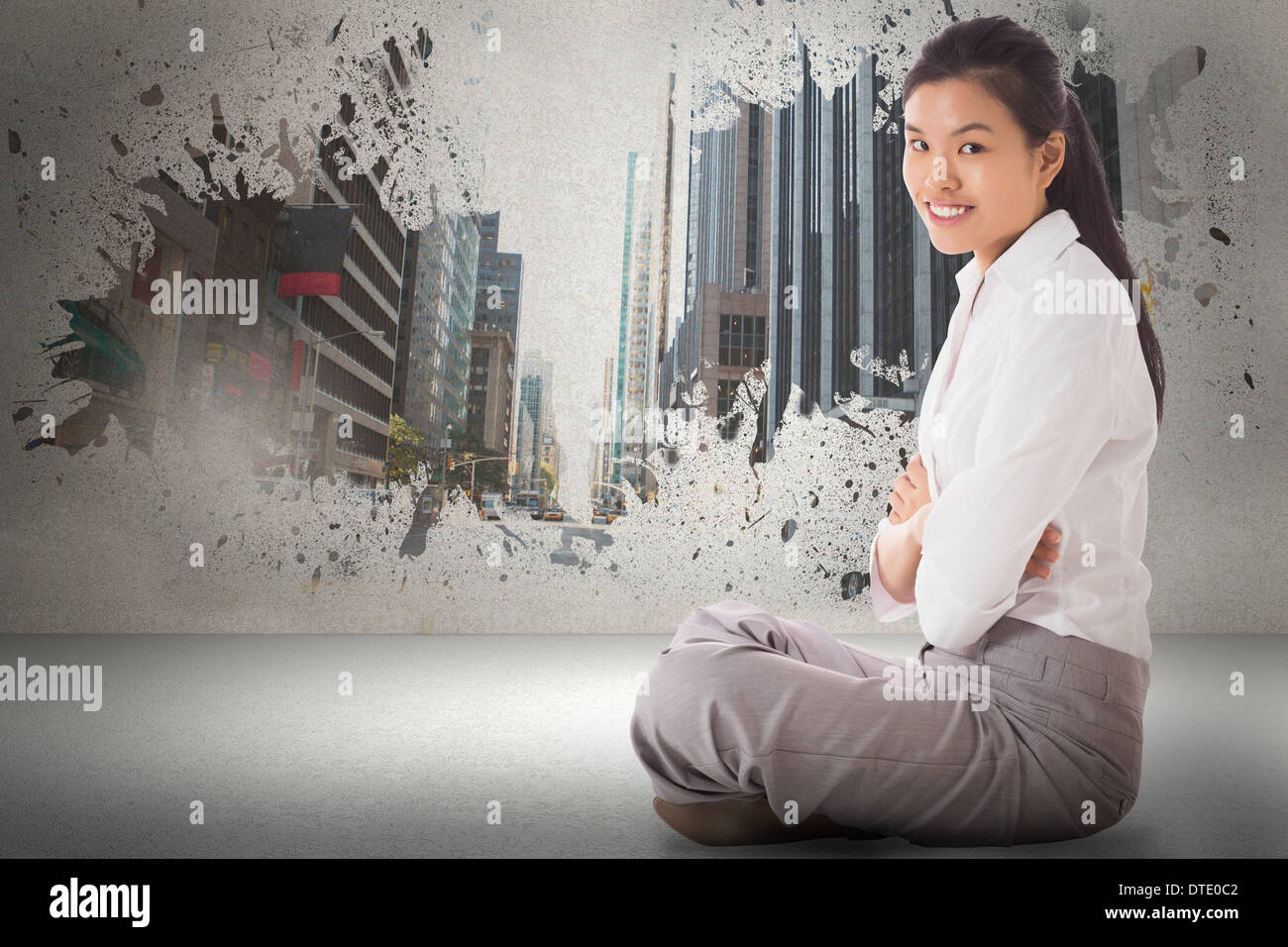 Sitting cross legged arms hi-res stock photography and images - Alamy