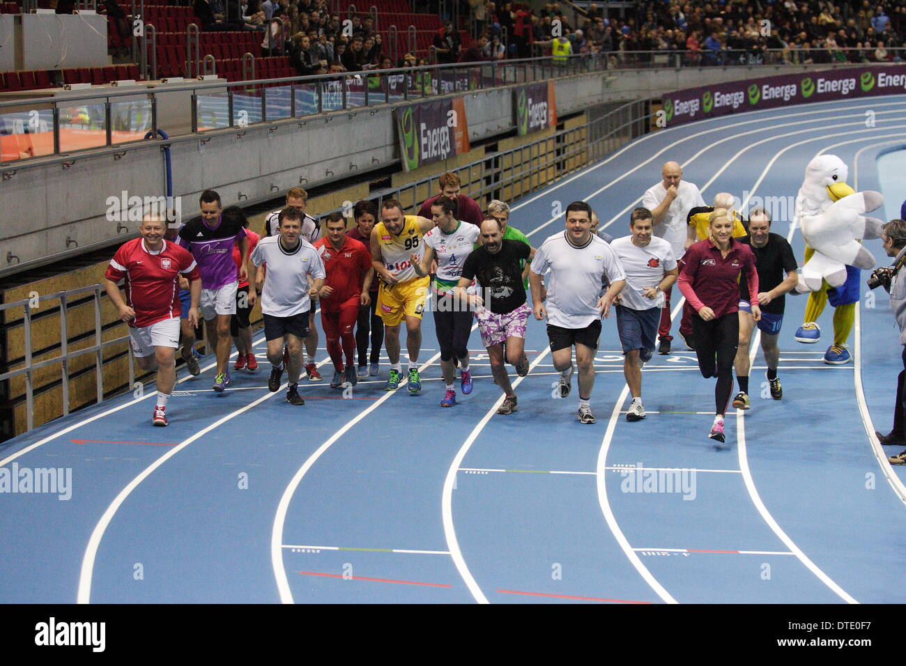Sopot, Poland 16th, February 2014 First run on the new athletics track ...