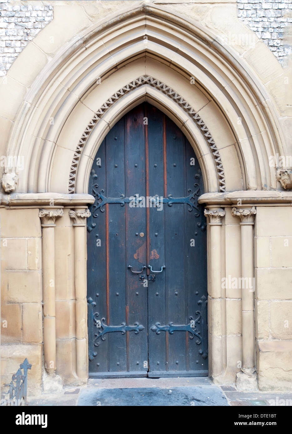 Old massive church door of the catholic church Stock Photo - Alamy