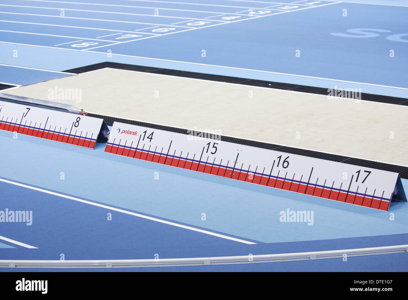 Sopot, Poland 16th, February 2014 New athletics track at the ERGO Arena ...