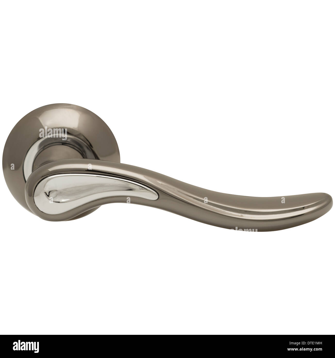 Classic door handle side view isolated on white Stock Photo - Alamy