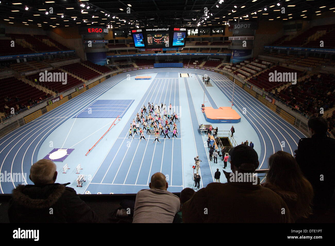 Sopot, Poland 16th, February 2014 New athletics track at the ERGO Arena ...