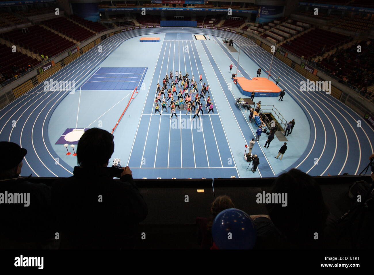Sopot, Poland 16th, February 2014 New athletics track at the ERGO Arena ...