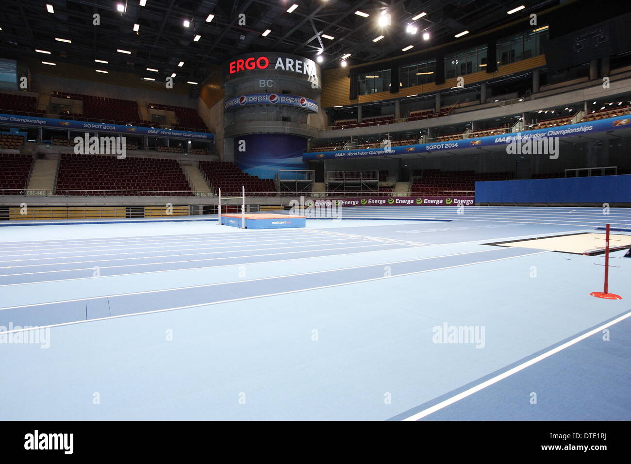 Sopot, Poland 16th, February 2014 New athletics track at the ERGO Arena ...