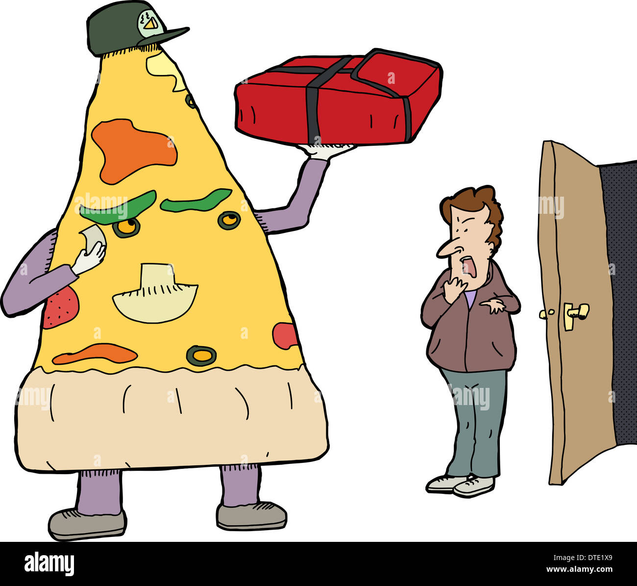 Pizza delivery guy standing door hi-res stock photography and images ...
