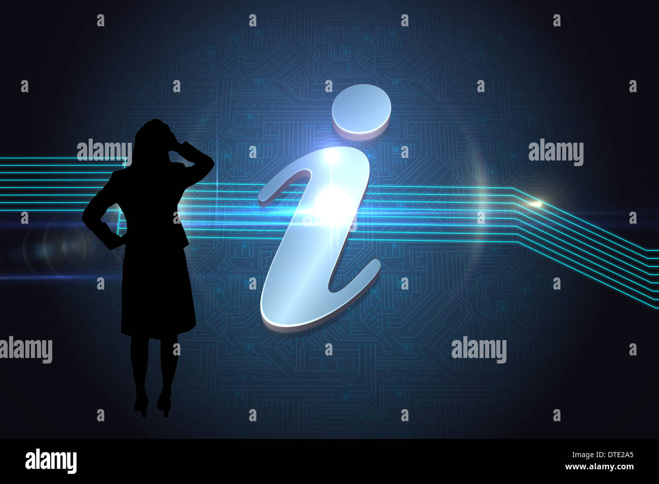 Composite image of shiny information icon on black background Stock ...