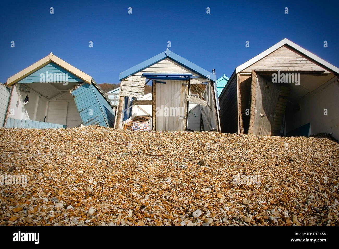 Beach huts damaged and destroyed along the South Coast after the very ...