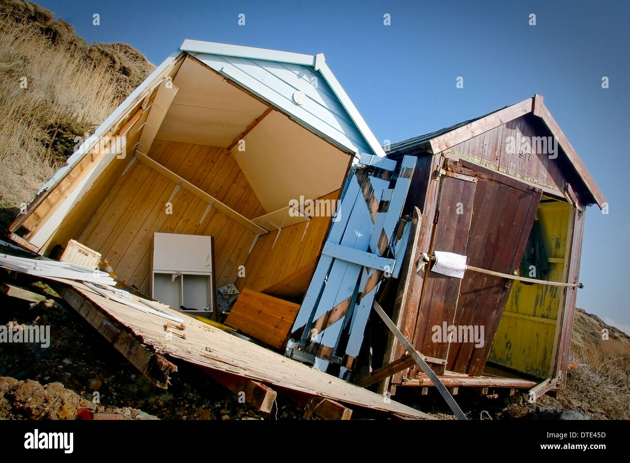 Beach huts damaged and destroyed along the South Coast after the very ...