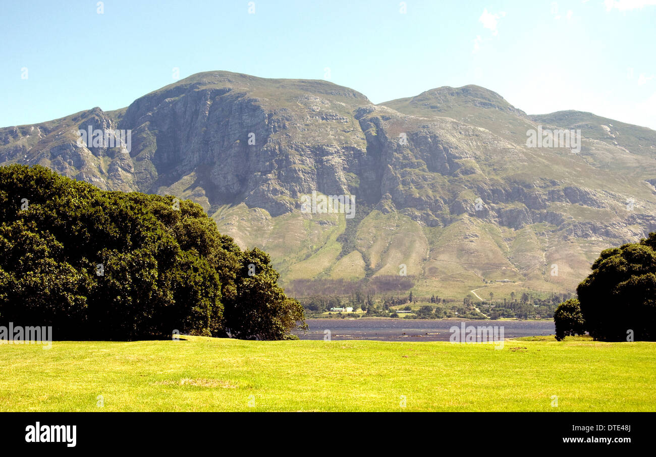 Beside Hermanus lagoon in South Africa's Western Cape this lawn is part ...